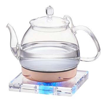 【中古】電気ガラスケトル、クリスタルベース付き1Lエコウォーターケトル、ステンレススチールベース付きコードレスウォーターボイラー、自発加熱、ガラス電気ケトル1000W Safehappy【メーカー名】【メーカー型番】【ブランド名】RBVBN...