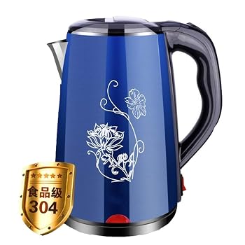 【中古】電気ケトル-2.2L容量、急速沸騰LEDインジケーター付き、Bpaフリー、1500W、360°コードレスピルエットベース仕上げ、自動シャットオフ過熱保護、ブラック/ブルー実用的 Comfortable anniversary【メーカ...