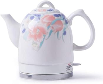 【中古】- 電気セラミックコードレスケトルティーポット - レトロな 1.5 L ジャグ、1350 W でお茶、コーヒー、スープ、オートミール用に水を素早く沸騰させます - 取り外し可能なベース、沸騰乾燥防止/B Comfortable a...