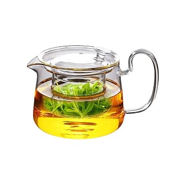 【中古】Tea Pots Glass Tea Set Elegant Cup Filter Tea Cup Simple Tea Cup Tea Office Tea Ceremony Cup 550ml Heat Resistant (C...