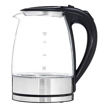 【中古】COOK WITH COLOR Glass Electric Kettle 1.8L - Rapid Boil, Sleek Design, and Safety Features - Great for Quick and Eas...