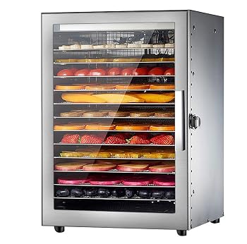 【中古】業務用食品乾燥機 12層ステンレスフルーツ乾燥機 800W電源 デュアルファン360°効率乾燥 温度調節 タイマー機能 デジタルタッチディスプレイ 肉用 果物用【メーカー名】【メーカー型番】【ブランド名】BATIVE フードドライヤ...