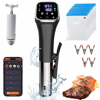 【中古】真空調理機、Wi-Fi および APP 制御付き 1100W 真空調理器、25 〜 92.5℃ 温度制御、タイミング、タッチディスプレイ、水位リマインダー、漏れ防止、真空調理器【メーカー名】【メーカー型番】【ブランド名】generi...