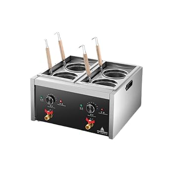 【中古】TAYTHI 電気麺調理器、業務用麺調理器、多目的、うどん、ラーメン、麺、水切り麺、ゆで麺、シチューに最適、温度調節可能、断熱機能付き、省エネ、防錆、お手入れ簡単、レストランの家庭用、業務用に最適 (シルバー,複筒4穴)【メーカー名...