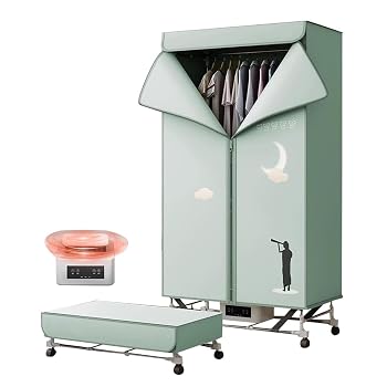 【中古】カバー付き加熱式物干し - 屋内用1500W電気式物干しラック - 省エネ・時間節約 - 2段式物干しラック付きポータブル折りたたみ式物干しデザイン、180分タイマー【メーカー名】【メーカー型番】【ブランド名】HHTDREZ 衣類乾...