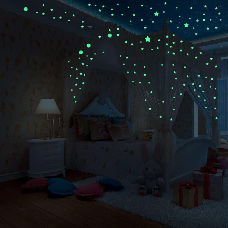 GLOWZEN 蓄光シール ウォールステッカー 蓄光星+丸型 942個セット 装飾屋内の夜間安全対策パッケージ：36 x 15*15mm 星、144 x 10*10mm 星、240 x 5*5mm 星、60 x 15*15mm ドット、12...