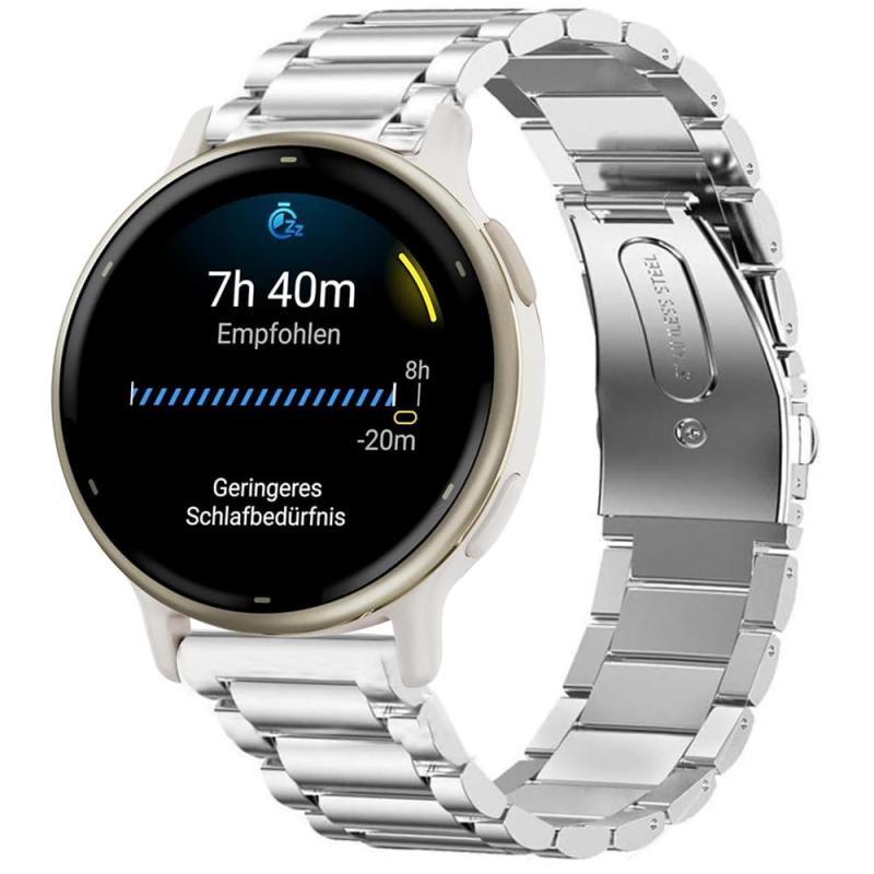 Lamsaw for Garmin（ガーミン）vivoactive 5スマートウォッチ バンド, ステンレス製 メタル ベルト 20ミリ幅ベルト交換 長さ調整器具付き vivoactive 5/Vivoactive 3/Venu Sq/Vi...