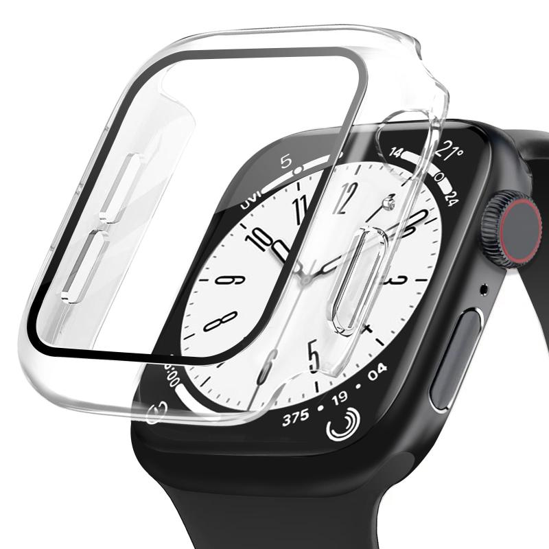 POLINK for Apple Watch用 ケース Series 11/10/9/8/7/6/5/4/SE3/SE2/SE PC素材 強化ガラス アップルウォッチ 保護用カバー 超薄型 高耐久 耐衝撃 高透過率 指紋防止 for App...