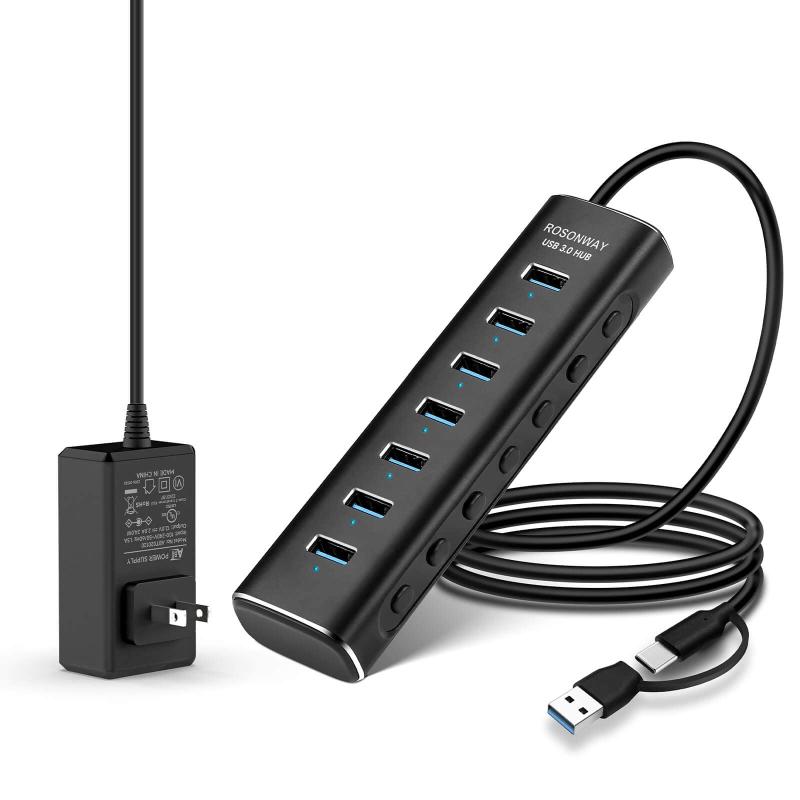 ROSONWAY USB ハブ3.0 5Gbps 7ポートアルミ製 USB HUB