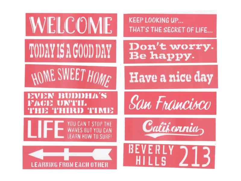 ステンシルシート ランダム 5x20cm 10枚セット ハンドメイド DIYステンシルシートsize:5x20cm