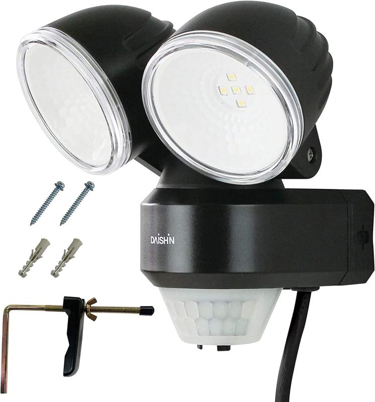 大進 センサーライト 屋外 led コンセント 人感 二灯式 防水 玄関 ベランダ 簡単 取り付け 防犯 2灯式 DLA-N4T200 AC 100V 人感センサーライト 屋外 外 防犯ライト ガレージ 庭 玄関 高輝度 節電 広センサー探...