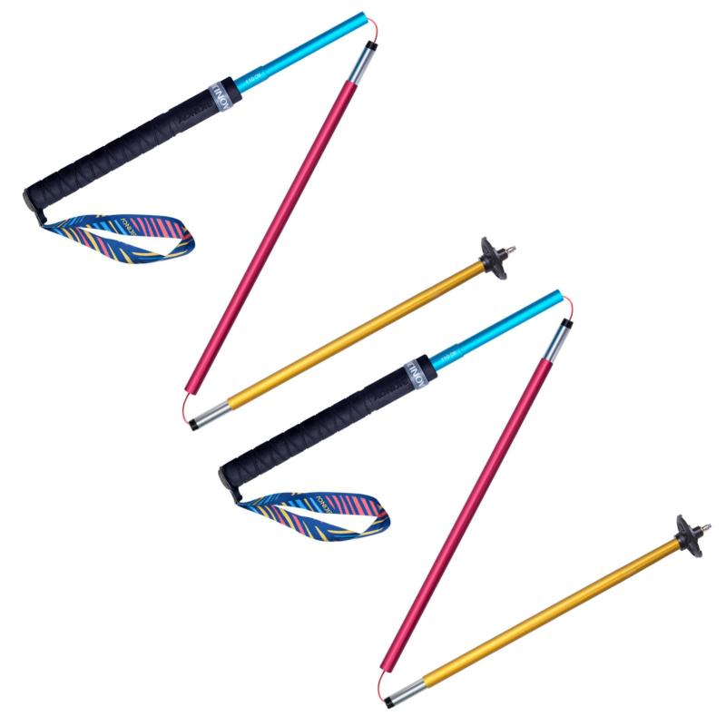 Azarxis トレッキングポール 折りたたみ 軽量 トレランポール 登山ストック 110cm 120cm 130cm トレイルランニング 登山用 ウォーキングポール キャップ バスケット 収納袋付き メンズ レディース