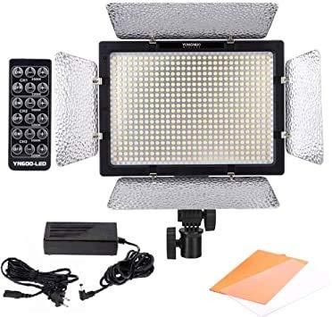 YONGNUO YN600L II LEDカメラライト 600球LED 5500K単色 補助カメラ 補助照明 AC電源アダプター付き4 * 色紙 付きません