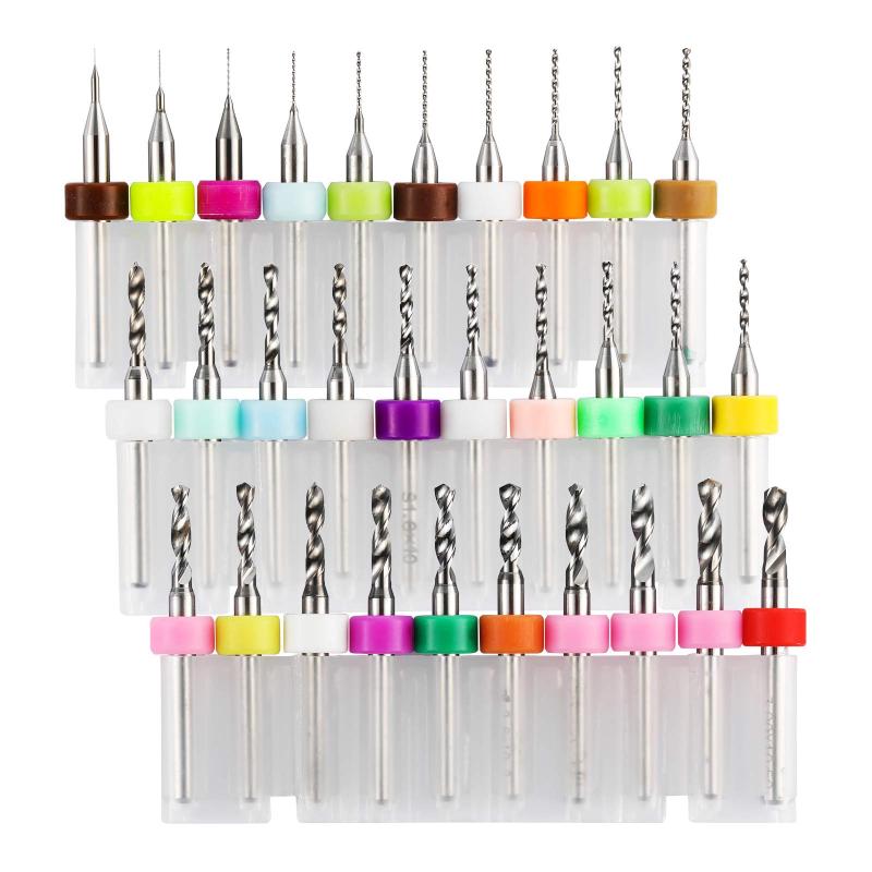 Genmitsu 極細 マイクロドリルビット 0.1mm-3.0mm 精密ドリルビット PCBプリント基盤 真珠 貴金属用CNC ルータービット、3.175mm軸（1/8"シャンク）、30本入り、PD30A➤高品質：当マイクロドリ...