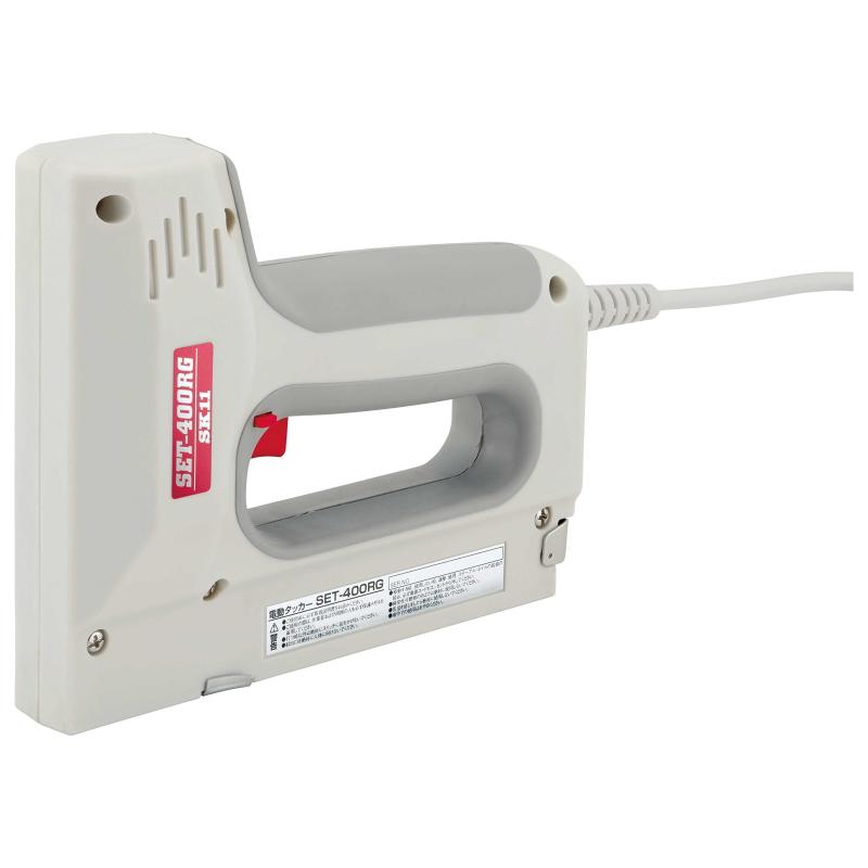 SK11 4WAY電動タッカー 4型ステープル 10型ステープル SET-400RG使用電源:単相交流100V50/60Hz消費電力:40W定格時間:5分最大操作回数:1本/S(毎秒1本)電源コード長:約1.7m・本体質量:約1.1kg仕様...