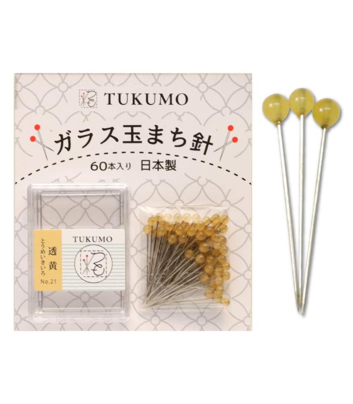 TUKUMO ガラス玉まち針 半透明 待針 ストリングアート アップリケ パッチワーク かわいいストリングアート用に開発したオリジナルまち針です。日本で唯一の『TUKUMO』オリジナルカラーを多数取り揃えております。まち針の長さは25mmと...