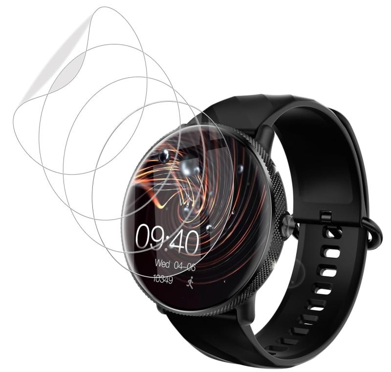 【年中最新型】対応 Frisat スマートウォッチ 1.43インチ画面 フィルム 保護フィルム【JYJIEJIE】 気泡防止 極薄 撥水撥油 高透過率 反射低減 耐指紋 高感度 装着簡単 TPU製【4枚セット】【対応機種】：Frisat 1...