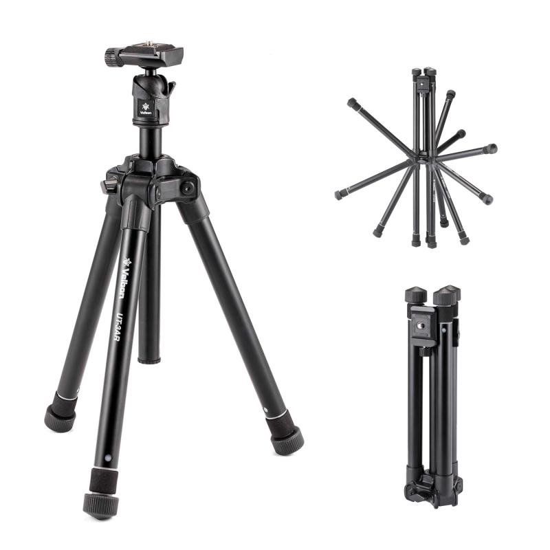 Velbon トラベル三脚 ULTREK UT-3AR 5段 ウルトラロック 全高135.5cm 縮長29.5cm 脚径21mm 小型 自由雲台 アルカスイス互換 アルミ脚 437006786gと軽く、持ち運び時には29.5cmとコンパクト...