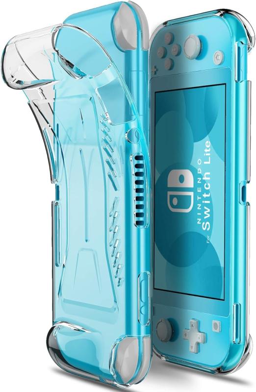 DROGIA switch liteカバー スイッチライト ケース シリコン素材 ソフトカバー 柔らかい 一体式 全面保護 耐衝撃 特殊ハンドル 薄型軽量 快適な手触り 着脱簡単✅グリップ付き本体カバー