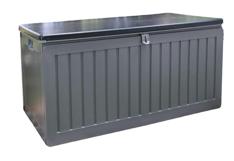 リビングアウト(Living Out) 木目調樹脂ストッカー ブラウン 190L 幅96×奥行45.8×高さ49.3cm 屋外収納 収納庫 ベンチストッカー 大容量 道具入れ 頑丈 樹脂製 鍵穴つき屋内でも屋外でも使用できる樹脂製ストッカー...