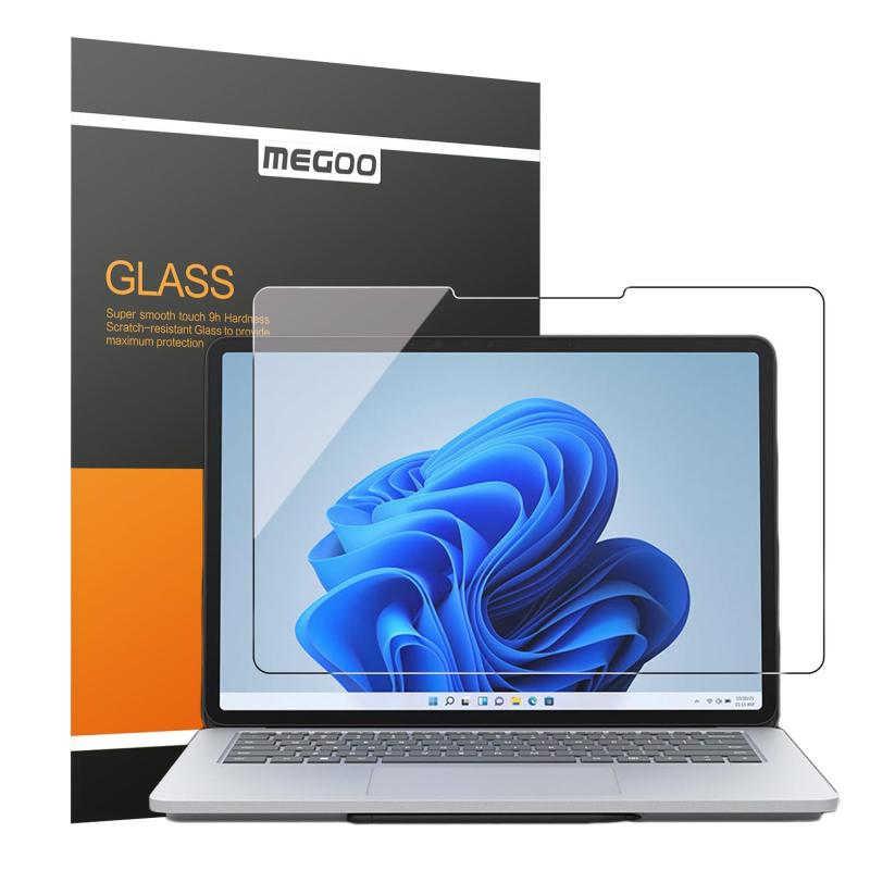 MEGOO Surface Laptop Studio 2 /1 強化ガラス保護フィルム,高透過率/9H硬度/高キズ防止, Microsoft Surface Laptop Studio（14.4インチ）対応【対応機種】Microsoft ...