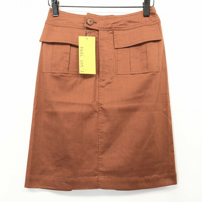 【新品】fedi int'l - 2 レディース 若干薄手 スカート 強めのストレッチ 裏地無し 無地 ひざ丈 綿×ナイロン×ポリウレタン ブラウン 茶色 商品データ ブランド 【新品】fedi int'l （ - ） 商品タイトル 【新品...