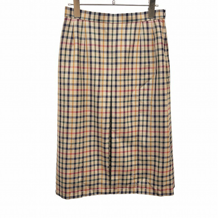 【中古】ダックス DAKS フレアスカート チェック ひざ丈 毛100%(裏地：キュプラ100%) 69-94 ベージュ ベージュ×ピンク×緑×青×黄 レディース 商品データ ブランド DAKS （ ダックス ） 商品タイトル ダックス D...