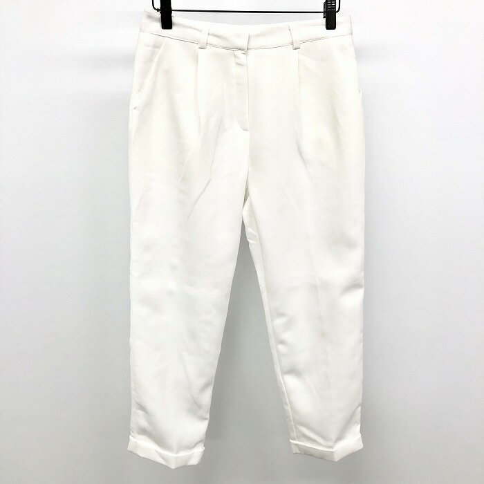 【中古】BEYOND ビヨンド S レディース 少し透け感 パンツ 裾ダブル 1タック テーパード 無地 ジップフライ ロング ポリ100% オフホワイト 白系 商品データ ブランド BEYOND （ ビヨンド ） 商品タイトル BEYON...