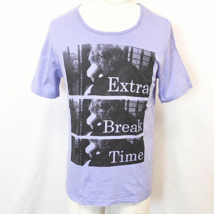 【中古】RAGEBLUE レイジブルー M メンズ 男性 半袖Tシャツ 『 EXTRA/BREAK/TIME 』 窓辺でコーヒー プリント Uネック 綿100% ヘザーパープル 杢紫 商品データ ブランド RAGEBLUE （ レイジブルー...