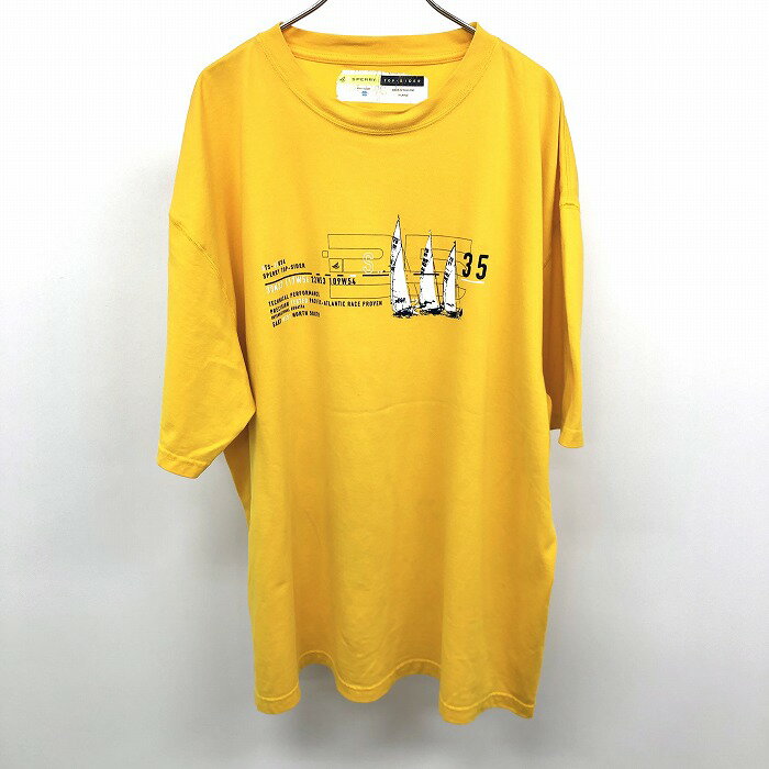 【中古】SPERRY TOP-SIDER スペリートップサイダー XL メンズ インポート古着 Tシャツ カットソー プリント ヨット 半袖 綿×ポリ イエロー 黄色 商品データ ブランド SPERRY TOP-SIDER （ スペリートッ...