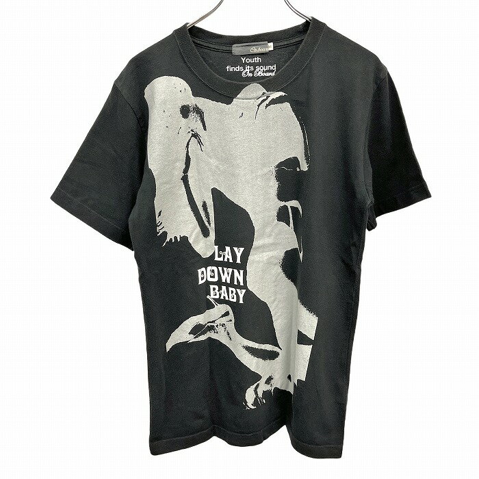 【中古】オンボード On Board Tシャツ スリムフィット LAY DOWN BABY ハイヒール プリント ラインストーン 半袖 丸首 綿100% M ブラック 黒 メンズ 商品データ ブランド On Board （ オンボード ） ...