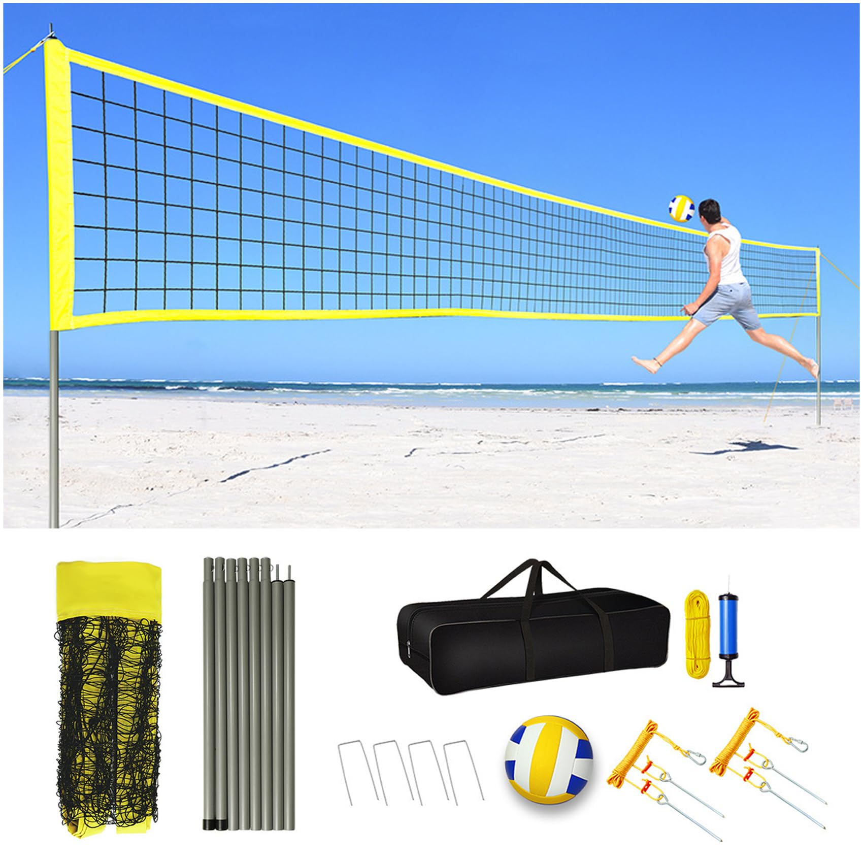 【厚手ポリエチレンネットで耐久性抜群】オックスフォード布縁、10cm×10cm の高品質 PE ネット、2mm 厚の織りロープにより、屋外の風雨や日射しにも長期間耐え、繰り返し使用できる頑丈な構造です。【高耐久鉄棒フレーム 高さ調節自在】直...