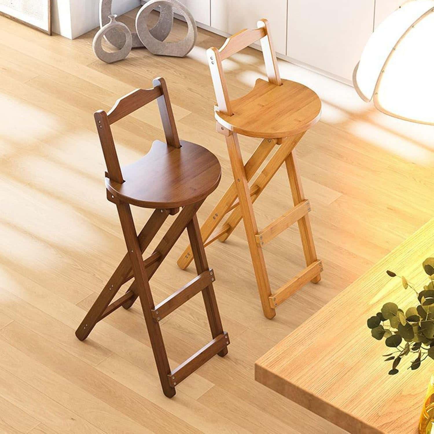 - カラー: ブラウン 原色- サイズ: 28*27*67 (座高さ 45cm) / 28*34*84.5 (高さ 61.5cm) / 28*37*96 (座高さ 74cm)- 折りたたみ式カウンターチェア: 折りたたむと幅が約9cmになり...