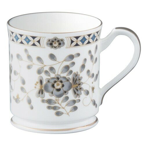 NARUMI(ナルミ) マグカップ ブラックミラノ 330cc ブラック 花柄 梅の花 更紗調 母の日 プレゼント 日本製 ギフト箱入り 52443-2530 本体サイズ:長径(口径+ハンドル)116×短径(口径)82×高さ90mm×容量3...