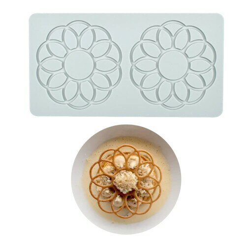 ケーキレース型 シリコンレースフォンダン型 シュガークラフト印象型食用ケーキ分子料理飾る、2穴リング 【安全】高品質の100%食品グレードのシリコン製。 【広く使われている】ムースケーキ、ゼリー、惣菜、チョコレート、角氷、手作り石鹸などに最...
