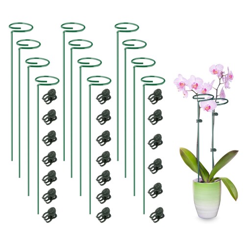 yowodana 12個セット 支柱 園芸 花ささえ 観葉植物 支柱 植物サポートリング 花支え支柱 農業用 園芸用品 (45cm*12) ?【長持ちする素材】 高品質なスチール製で防錆?防老化処理を施し、繰り返し使用しても変形しにくい頑丈...