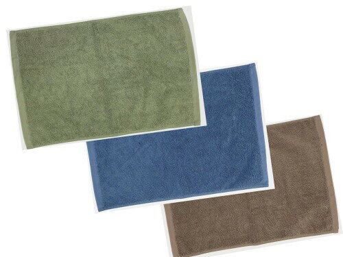 タオル織バスマット 3枚組 35x50cm ブラウン&ブルー&グリーン 吸水性が高い綿100% ■吸水性が高い綿100%を使用 ■手軽に簡単に洗え、毎日いつでも清潔 商品コード62078590053商品名タオル織バスマット 3枚組 35x5...