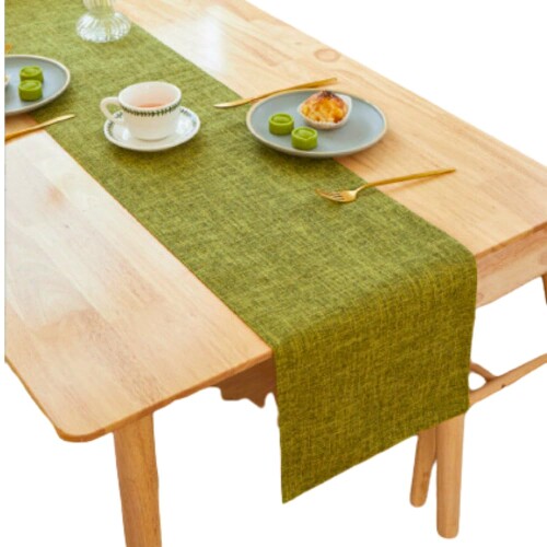 Tropchou テーブルランナー テーブルセンター センタークロス テーブル 食卓 装飾 パーティー 北欧 (30xm×240cm, グリーン) 【テーブルを華やかにコーディネートできるテーブルランナー】 テーブルの中央にかけるテーブルラ...