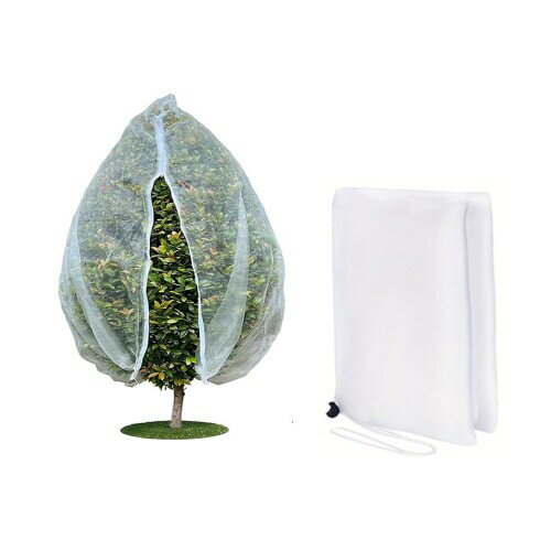 Mikankawa 植物保護カバー 防虫網 140x100cm 1枚入 巾着式 ジッパー付き 1mm網目 いい通気性 直射日光防止 プランター 園芸 苗木 鉢植え (100x80cm) 【基本情報】サイズ:縦140x横100/縦80x横10...