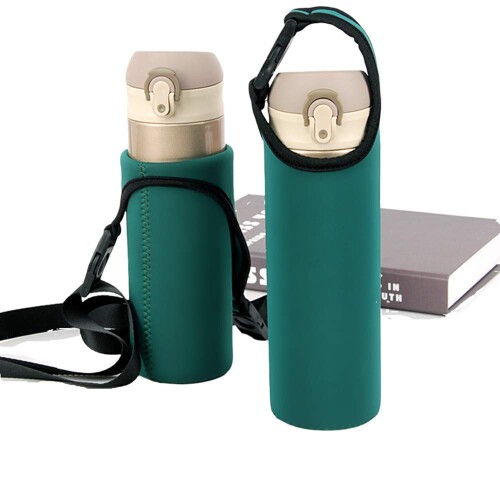 水筒カバー 保温保冷 ボトルホルダー ステンレス水筒ケース サーモス使用可能 携帯式 ショルダーストラップ付 斜めがけ 手提げ 登山 アウトドア こどもクッション 保護 おしゃれ,グリーン 選べる4サイズ:対応ボトル範囲:200-300ml...