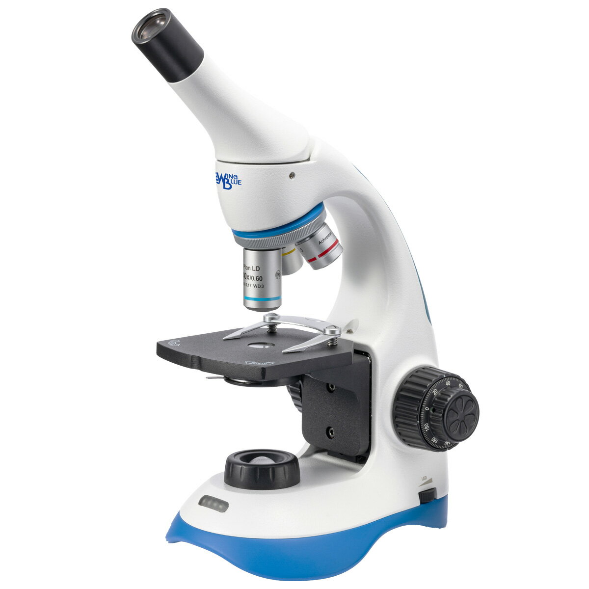 ●長焦点プランレンズを搭載した顕微鏡 ●長焦点プランレンズは、高倍率での観察時、カバーガラスとの接触による破損や、染色液の付着による汚れを防ぐため、安心して使用できます。 ●高視野・視野数20の接眼レンズ ●明るいLED照明＆電池残量バー ...