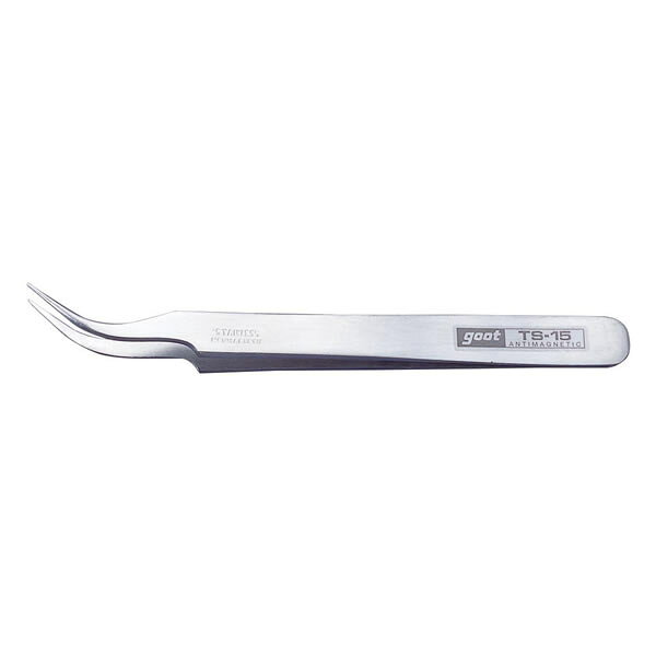 ●非磁性で耐酸・耐腐食性に優れています。 ＜仕様＞ 型式：TS-15 タイプ：鷲型　先端角度45゜カーブ 全長：115mm 材質：ステンレスSUS304 入数：1