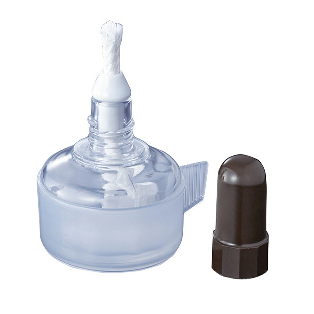 ●受け台がクリアでアルコール残量が分かりやすいアルコールランプです。 ＜仕様＞ 商品コード：F35-6019 受け台：クリアタイプ 材質： 　　　本体：ガラス 　　　受け台、キャップ：プラスチック 容量：70mL 入数：1