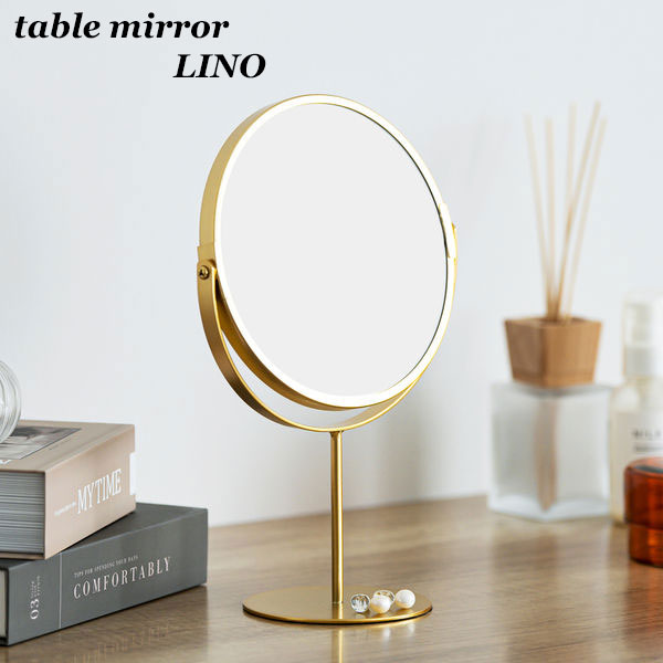 卓上ミラー　LINO サイズ 商品サイズ：180mm（幅）×100mm（奥行）×270mm（高さ） 材質 本体：スチール（粉体塗装） ガラス(2mm厚) 重量 約0.5キロ 商品説明 洗練されたデザインと実用性を考慮したの卓上ミラー。 ゴー...