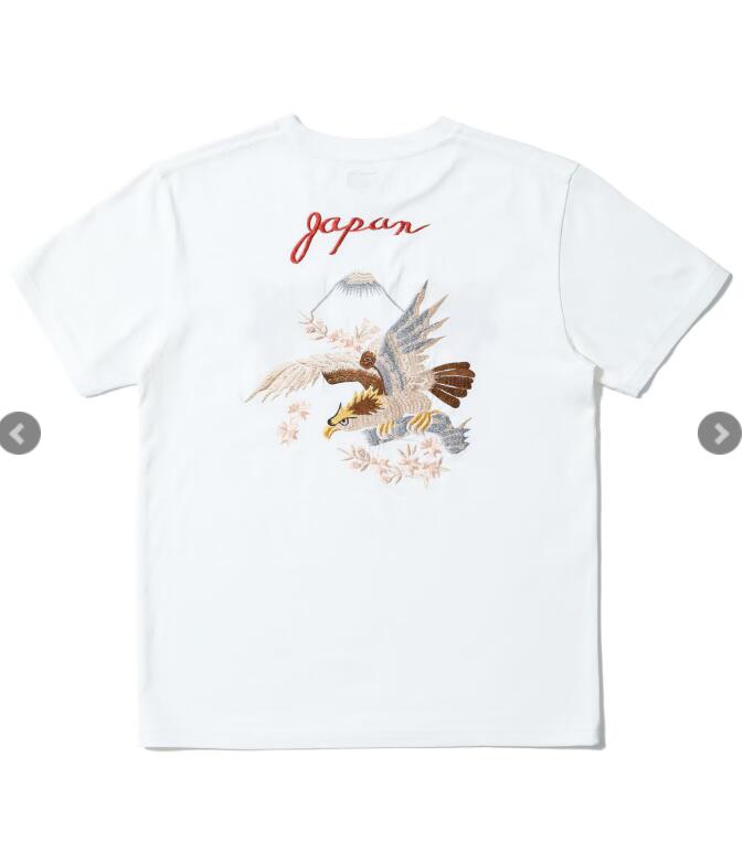 SUKA T-SHIRT EMBROIDERED “EAGLE” TAILOR TOYO。 やや肉厚でしっかりとしたテーラー東洋オリジナルボディを使用。 一枚で着用するのはもちろんのこと、ベストやスカジャンなどのインナーにといろいろなアイテ...
