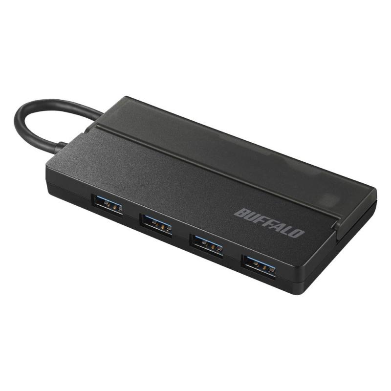 BUFFALO USB ハブ PS5 Windows iMac MacBook Air/Pro iPhone 16 対応 Type-C USB3.1(Gen1) スリムタイプ バスパワー 4ポート ケーブル収納 持ち運びに便利 日本メーカー...