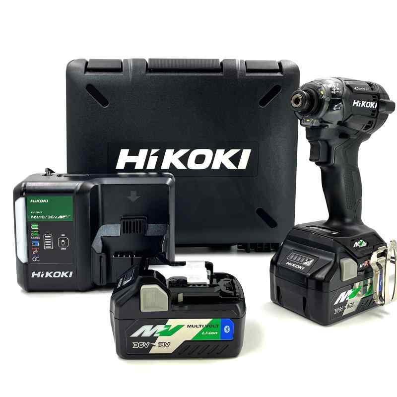 HiKOKI(ハイコーキ) 36Vインパクトドライバ ストロングブラック Bluetooth搭載蓄電池2個・充電器・ケース付き WH36DC(2XPBS)［在庫僅少品］Bluetooth蓄電池と力こぶビット付の新仕様登場使いやすさを追求業界...