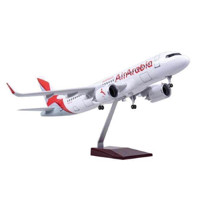 エアアラビア A320 模型飛行機 1/80 音感LEDライト ランディングギア 専用スタンド付 インテリア プレゼント コレクション 航空機 音や振動に反応して光るLED搭載。中東最大級LCCの本格スケールモデル。 ■ 中東LCCの雄・エ...