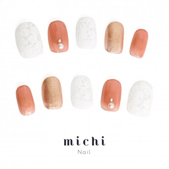 [商品説明]優しいブラウンカラーに上品なレース柄を合わせました。いろんなシーンで使える万能デザインです♪