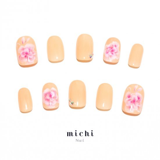 [商品説明]トールペイント風でシンプルな大人ネイルです。